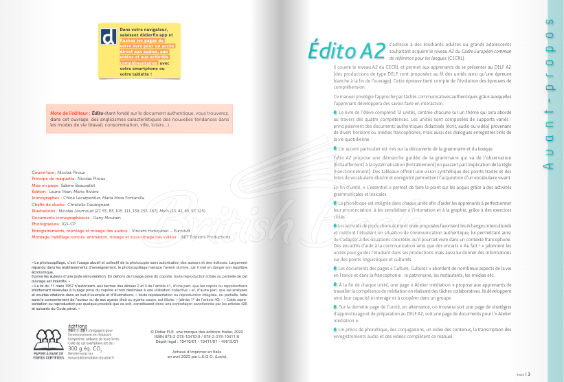 Підручник Édito 2e Édition A2 Livre avec didierfle.app від автора Airelle Pasquet, Alexandra ...